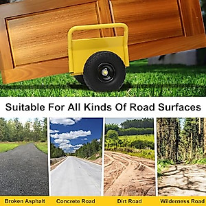 Courtco Heavy Duty Panel Dolly, Slab Dolly, Two Nice Handles, 10" Solid Rubber Tires, Super Weight 1000 LBS, All-Terrain Movement for Heavy Drywall Sheet & Door Material (Yellow)