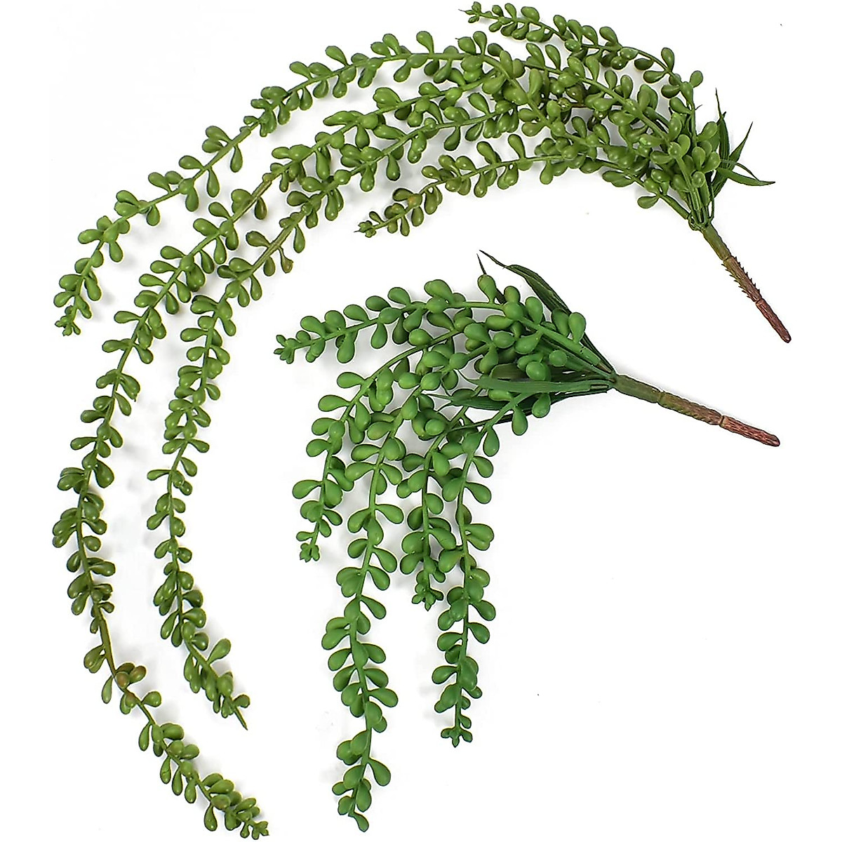 HUIANER Artificial Succulent Plants, 13.4" and 28.7" Fake Hanging String of Pearls Simulation Greenery Plants for Wall Home Kitchen Office Garden Wedding Decor, Pack of 2