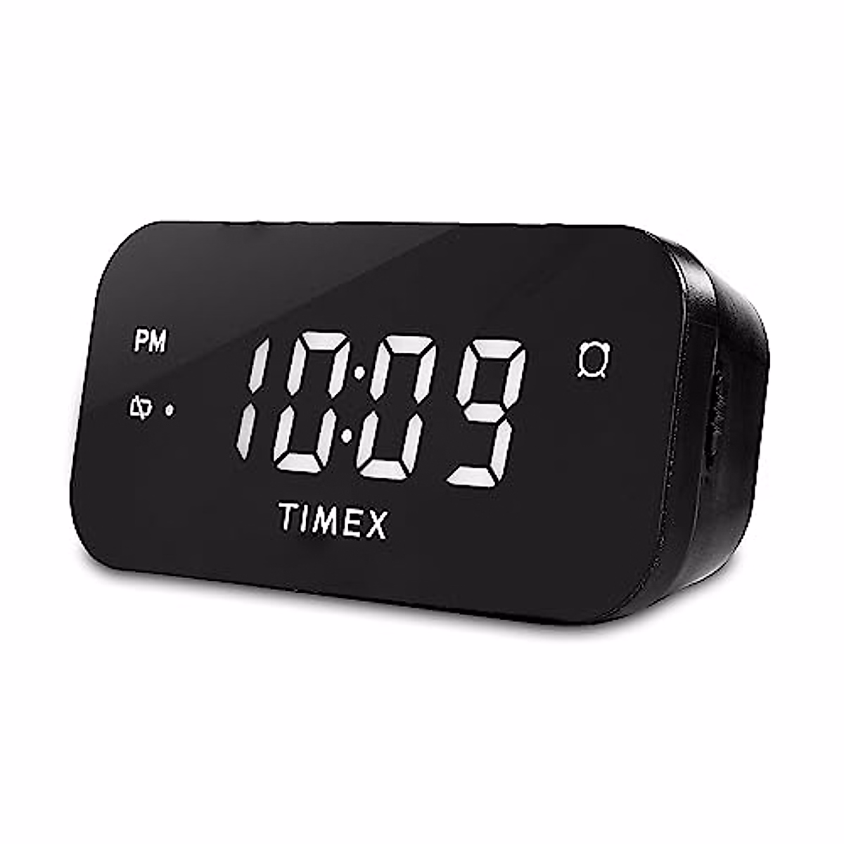 Timex Alarm Clock with Large Display, Digital Alarm Clock for Bedroom Includes 120V Universal Power Adapter (T121B - Black)