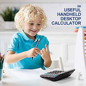 8 Pack Desk Calculators with Big Buttons and Large Display Dual Power Desktop Calculators 12 Digit Solar Power Calculator for Office, Home, School