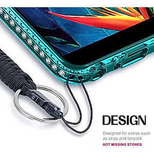 NGB Supremacy for Galaxy Note 10+ (Plus) Phone Case with Screen Protector (Flexible TPU), Ring Holder/Wrist Strap Lanyard, Glitter Floating Liquid Cute Case for Samsung Note 10 Plus Pink/Aqua