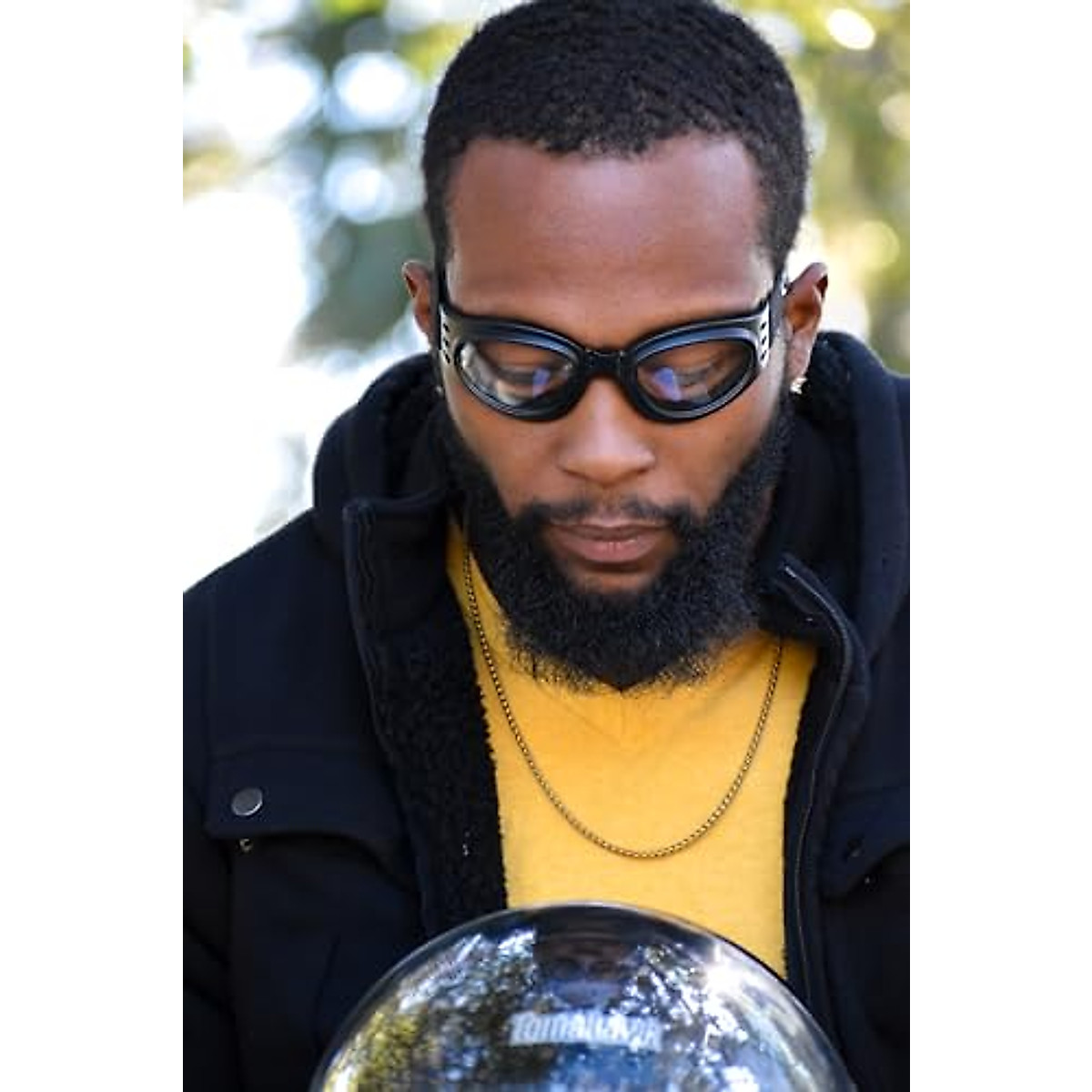 Global Vision Adventure Foldable & Padded Motorcycle Goggles Black Frame with Clear Lens