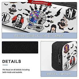 UDNHYET Wednesday Backpacks Set 3Pcs Multifunction Travel Bag with Lunch Box Pencil Case for Gifts