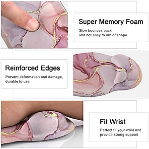 Keyboard Wrist Rest and Mouse Pad with Wrist Support, Ergonomic Memory Foam Mouse Pad for Gaming and Office, Pain Relief Mouse Pad and Wrist Support Set