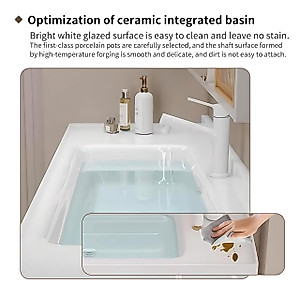 ZGNBSD Bathroom Vanity with Sink - Stylish Bathroom Sink Cabinet, Floating Vanity & Intelligent Fog-Free Mirror Cabinet | Solid Wood Material | Modern Bathroom Cabinet with Sink (28")