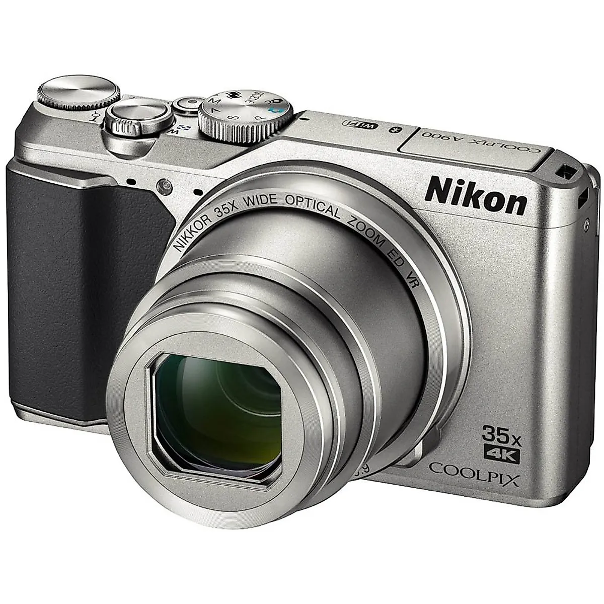 Nikon 26505B COOLPIX A900 20MP 4K WiFi Digital Camera w/ 35x Optical Zoom Silver + 16GB Deluxe Bundle - (Renewed)