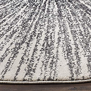 SAFAVIEH Evoke Collection 6'7" Round Royal / Ivory EVK228A Abstract Burst Non-Shedding Dining Room Entryway Foyer Living Room Bedroom Area Rug