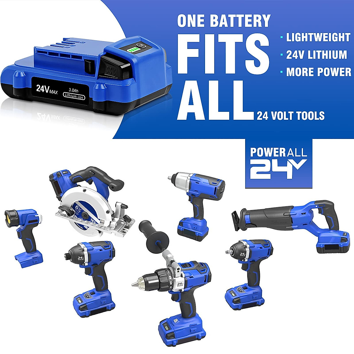 Jialitt 24V 3000mAh Replacement for Kobalt 24V Battery KB624-03 KB524-03 KB424-03 KB224-03 KB124-03 0673802 1051230 Li-ion Cordless Tools Battery NOT for Snow Joe