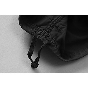 Men's Relaxed Fit Camo Cargo Shorts Lightweight Multi Pocket Outdoor Short Pants Casual Hiking Tactical Shorts (Black 1,36)