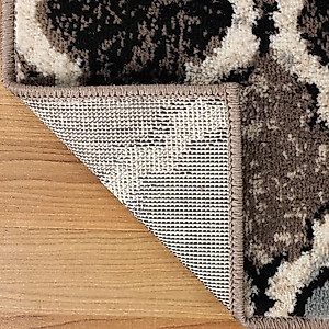 Superior Indoor Large Area Rug, Jute Backed, Perfect for Living/Dining Room, Bedroom, Office, Kitchen, Entryway, Modern Geometric Trellis Floor Decor, Viking Collection, 9' x 12', Ivory