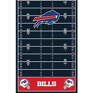 Amscan Buffalo Bills Ultimate Fan Tablecover - 54" x 96" (1 Piece) - Vibrant All Over Print, Durable Plastic, Perfect for Tailgates & Game Day Parties