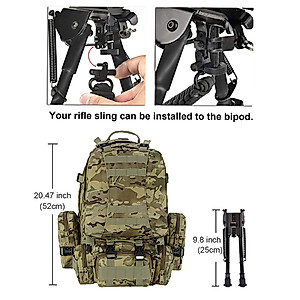 CVLIFE Picatinny Bipod, 9-13 Inches Rifle Bipod, Bipod for Rifle with Solid Sling Adapter Base