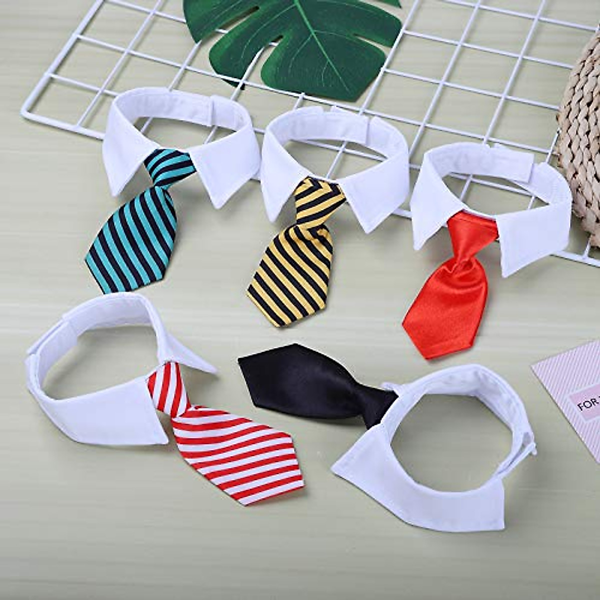 7 Striped Tie, Velcro Tie, Adjustable Pet Bow Ties ，Formal Classy Tuxedo Bow Ties，Multiple Colors to Choose Suitable for Pet Birthday, Party, Wedding, ，Surprise for Kittens and Puppies