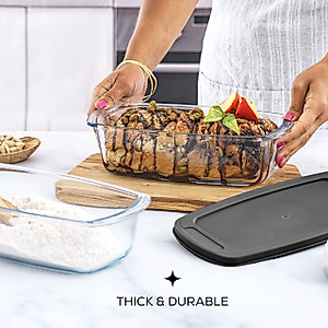 JoyJolt 3pc Loaf Pans for Baking Bread with Lids Baking Set. 1.9 Quart, Large Rectangular Baking Dish With Lid. Oven Pan, Banana Bread Pan, Lasagna Pan Deep with Lid, Bread Saver Container Airtight