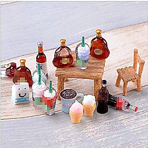 NWFashion Miniature Food Drinks Toys Bottle for Adults Childrens Pretend Play Kitchen Cooking Game Dollhouse Decor(26pcs Mix)