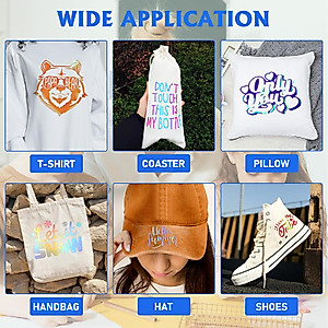 Holographic HTV Heat Transfer Vinyl HTV Vinyl Bundle – 12" x 20" 2 Sheets/Roll, 5 Rolls Easy to Cut & Weed Iron-On Vinyl for T-Shirts, DIY Projects 5 Colors Iron on Vinyl for Heat Press Machine