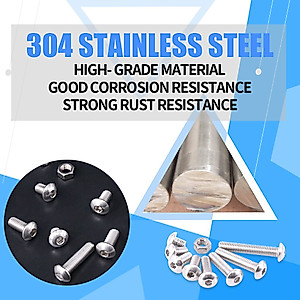 Glarks 150Pcs M5 Stainless Steel Button Head Hex Socket Head Cap Bolts Screws Nuts Assortment Kit