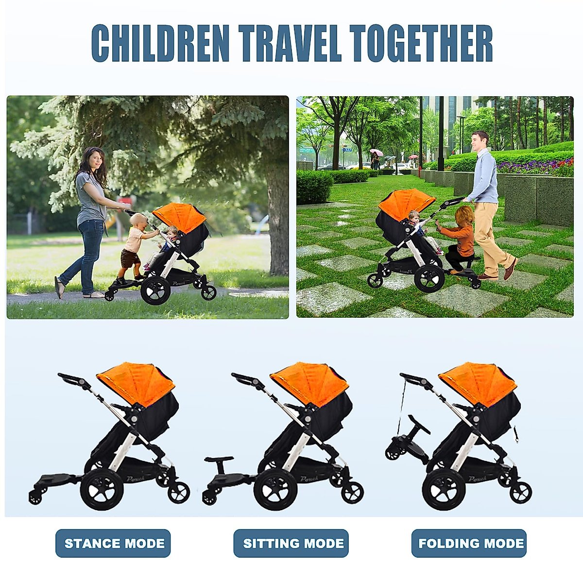 Universal Stroller Board,Stroller Board,Buggy Board,Stroller Attachment for Toddler to Ride,Sit and Stand Stroller,Stroller Standing Board,Stroller Board Attachment for Toddler