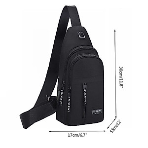 GURSAC Sling Bag for Men Women Shoulder Backpack Chest Bags Crossbody Daypack with USB Cable for Hiking Camping Shoulder Bag
