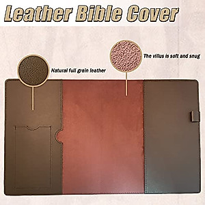 Leather Bible Cover Leather Book Cover Large Men's Classic Bible Cover Perfect Gift for Men, Women, Father, Mother, Friends [Trust in The Lord] Leather Bible Covers for Men Bible Gifts Carrying Case