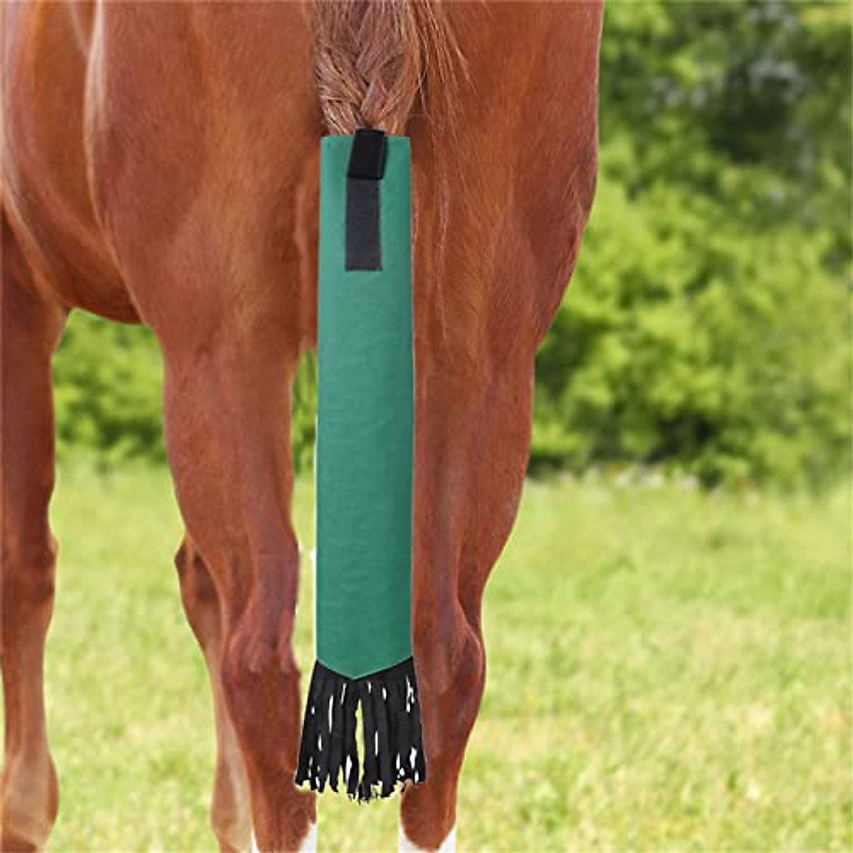 Horse Tail Bag,horse Tail Wrap With Fringe Non Slip Black Guard,horse Tail Fly Swisher Decor Horse Tail Extensions (Blue)