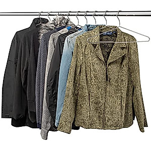 USTECH Strong Metal Clothes Hanger Set | Heavy Duty Coat, Pant, and Suit Standard Hangers | Keep Your Clothes Organized and Wrinkle-Free | Pack of 48