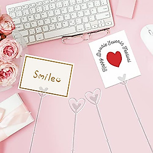 KIMOBER 100PCS Plastic Floral Place Card Holder,9 Inch Transparent Heart Flower Picks Photo Memo Clips Gift Card Holder for Flower Arrangements,Wedding and Birthday Party
