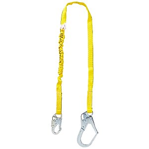 Miller by Honeywell 219WRS/6FTYL 6-Feet Manyard Shock-Absorbing Webbing Lanyard with 2-1/2-Inch Locking Rebar Hook, Yellow