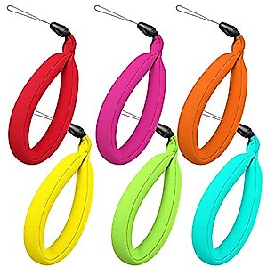 Weewooday 6 Pcs Floating Wrist Strap Waterproof Camera Phone Float Lanyard Foam Floating Band for Camera, Cell Phone, Waterproof Bag, 6 Colors