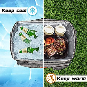 Cooler with Wheels 35 Can Collapsible Rolling Cooler Soft Insulated Roller Cooler Portable Leak Proof Cooler Bag with Wheels and Handle for Camping Hiking BBQ Summer Beach Travel Outdoor Activities
