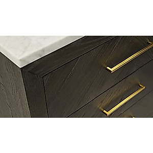 Kitchen Bath Collection Peyton 60-inch Single Bathroom Vanity (Carrara/Dark Oak): Includes Dark Oak Cabinet with Stunning Carrara Marble Countertop and White Ceramic Sink