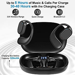 ASIILOVI Open Ear Headphones VG332 2023 Version, Air Conduction Headphones Bluetooth 5.3 Touch Control Wireless Earbuds, Up to 16 Hours Playtime Earphones with Dual 16.2mm Dynamic Drivers Deep Bass