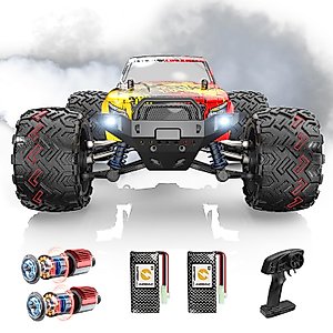 DEERC RC Cars High Speed Remote Control Car for Adults Kids 30+MPH, 1:16 Scales 4WD Off Road RC Monster Truck,Fast 2.4GHz All Terrains Toy Trucks Gifts for Boys,2 Batteries for 40Min Play