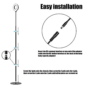 JKSWT LED Floor Lamp, 3 Brightness Levels Eye-Caring Dimmable Standing Reading Lamp 4000K Colors temperatures with Adjustable Gooseneck for Living Room Bedroom Reading - Black