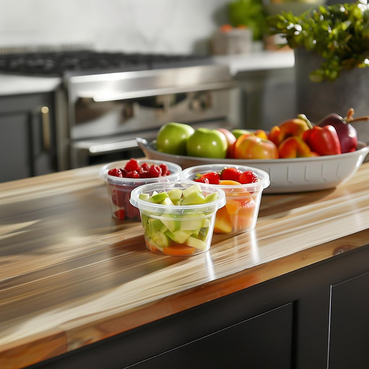 Pokanic Food Storage Containers [30 Set] 16 oz Plastic Deli Containers with Lids Slime Soup Meal Prep Reusable | BPA Free | Stackable | Leakproof | Microwave/Dishwasher/Freezer Safe (30 Set, 16 oz)