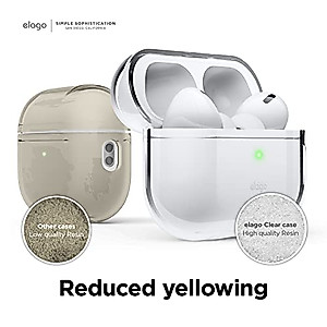 elago Clear Case Compatible with Apple AirPods Pro 2nd Generation Case Cover (2022), Strap Included, Protective Case, Transparent Shockproof, Supports Wireless Charging [Transparent]