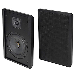 Rockville Pair Rock Slim 70B Black 5.25" 70V Commercial Restaurant Wall Speakers