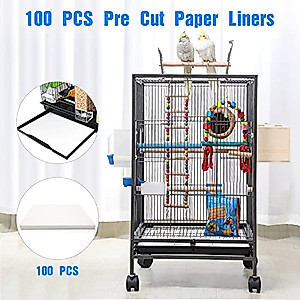 Bird Cage Liners 17×12 Inches, Color You Bird Cage Paper Liners Non-Woven Parakeet Cage Liners 100 Sheets Precut Bird Cage Paper Absorbent Bird Cage Liners for Large Bird Cage