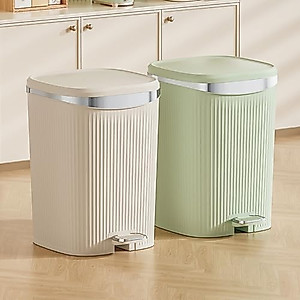 HandsFree Pedal Trash Can for Kitchen Office Use Step Pedal Kitchen Trash Can with Lid Pedal Garbage Can Waste Basket