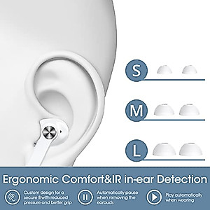 Blackview Hybrid Active ANC Noise Cancelling Earbuds, IR in-Ear Detection, IPX7 Waterproof, Wireless Charging, Premium Deep Bass True Wireless Earbuds AirBuds5 Pro, White