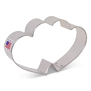 Double Heart Valentine's Cookie Cutter, 4.75" Made in USA by Ann Clark