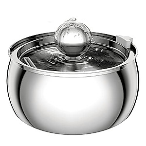 Tomxcute Cat Water Fountain, 4.0L/135oz Automatic Stainless Steel Pet Water Dispenser Metal Dog Drinking Pet Fountains, Ultra-Quiet Pump and 3 Replacement Filters & for Cats, Dogs, Multiple Pets…