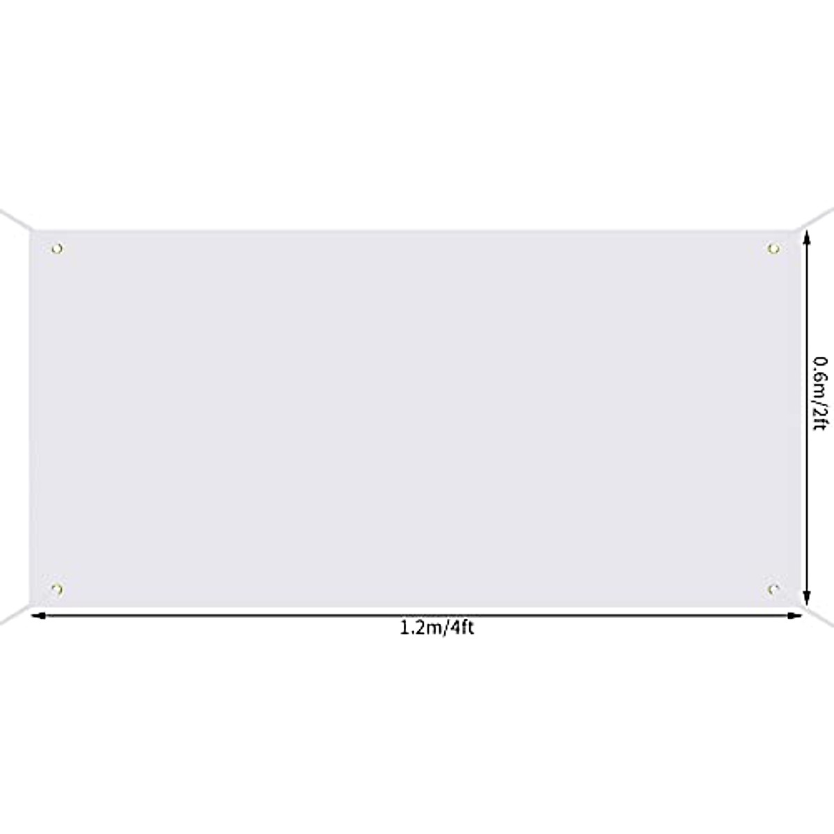 SUMERSHA 2 Pack Large Blank Banners, 2 x 4 Feet Polyester Oxford Cloth White Banner with Hanging Rope for Wall Signs, DIY Painting, and Writing, Indoor Outdoor Display and Party Decoration
