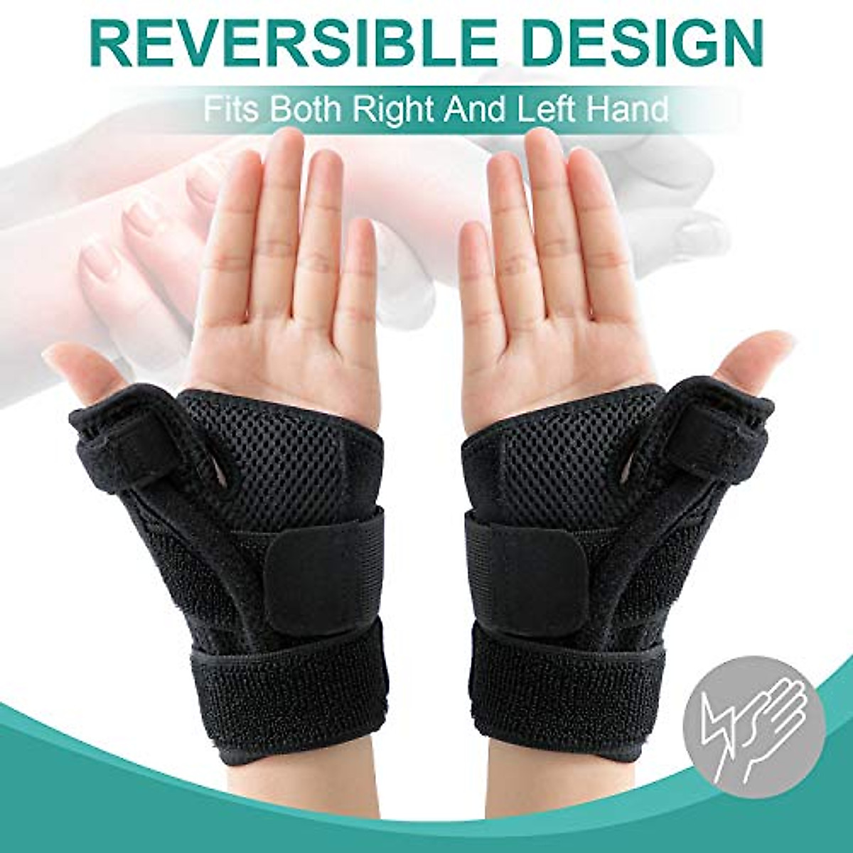 Kimihome Thumb Spica Splint - FSA or HSA eligible - 1 PCS Thumb Wrist Stabilizer for Pain Relief, Tendonitis, Sprained and Carpal Tunnel Supporting, Thumb Spica Splint Fits Both Left and Right Hands