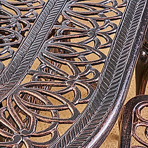 Christopher Knight Home Haitian Cast Aluminum Outdoor Dining Set, 7-Pcs Set, Copper