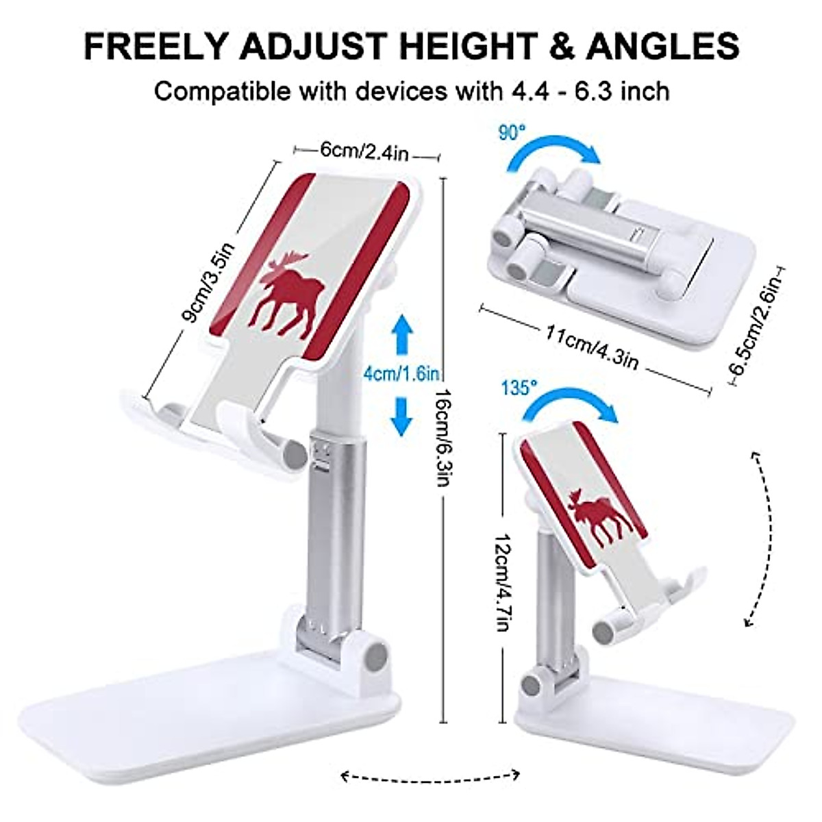 Canada Moose Flag Foldable Desktop Cell Phone Holder Portable Adjustable Stand for Travel Desk Accessories