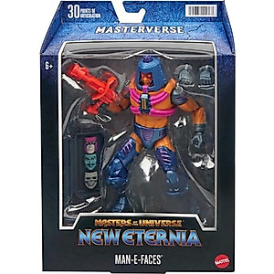 Masters of the Universe Masterverse Action Figure, Man-E-Faces Toy Collectible with Articulation & Accessories, 7 inch