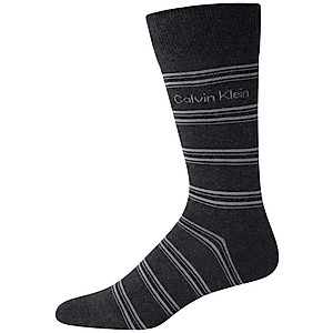 Calvin Klein Men's Dress Socks - Lightweight Cotton Blend Crew Socks (8 Pack), Size 7-12, BlackGrey Multi