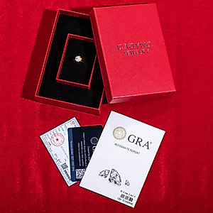 CADYNO Moissanite Engagement Ring 3ct D Color Lab Grown Created Diamond 14k Solid Real White Gold Eternity Wedding Solitaire Ring for Women 5.5