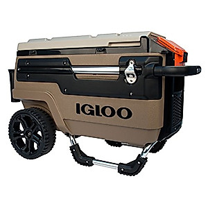 Igloo 70 Qt Premium Trailmate Wheeled Rolling Cooler, Brown